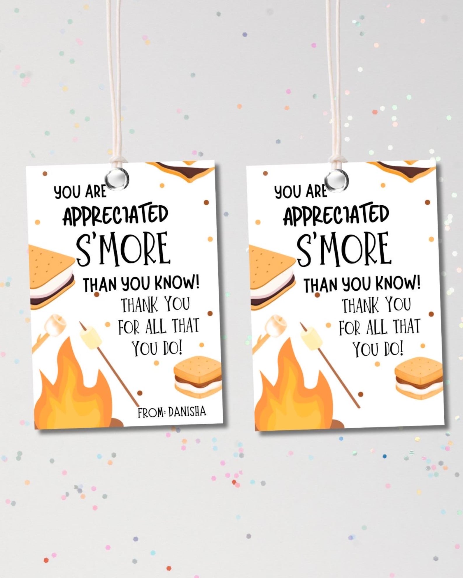 Printable S'mores Teacher Appreciation Gift Tag Appreciated S'more Than ...
