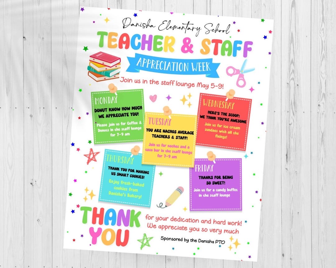 Editable Teacher Appreciation Week Flyer Template, Teacher & Staff ...