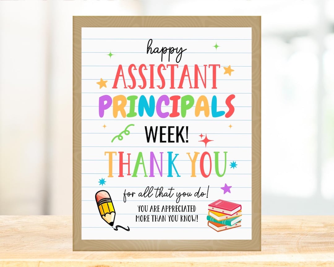 Assistant Principal Week Sign Printable, Assistant Principal Gift ...
