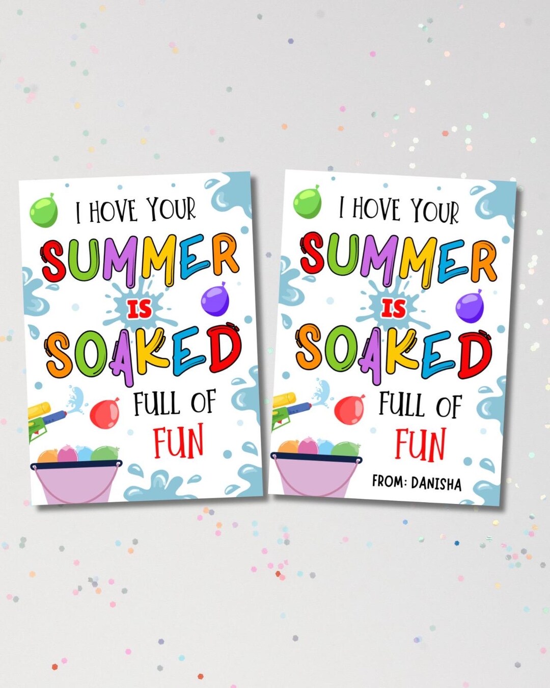EDITABLE Water Balloon Last Day of School Gift Tag. Printable End of ...