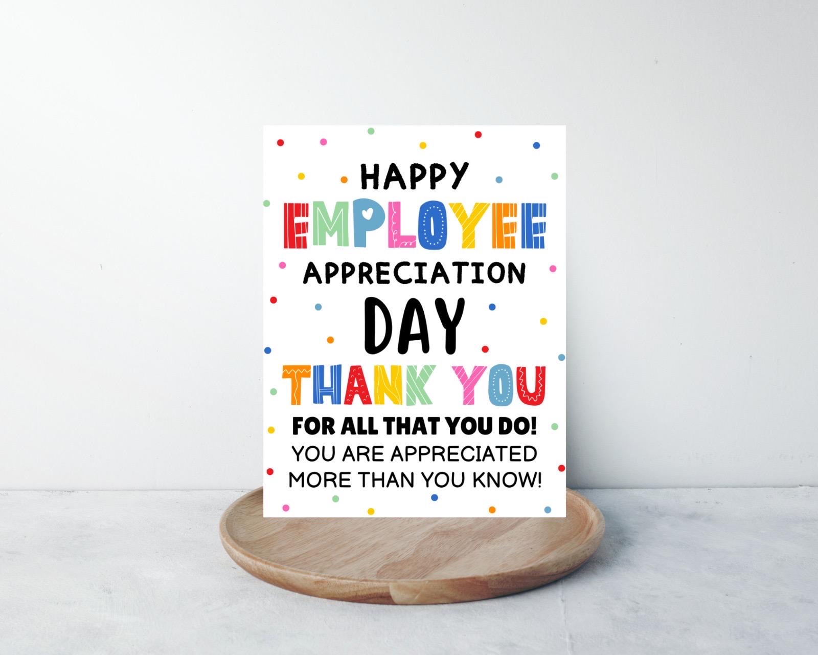 Employee Appreciation Day Sign: Printable Staff Thank You Poster ...