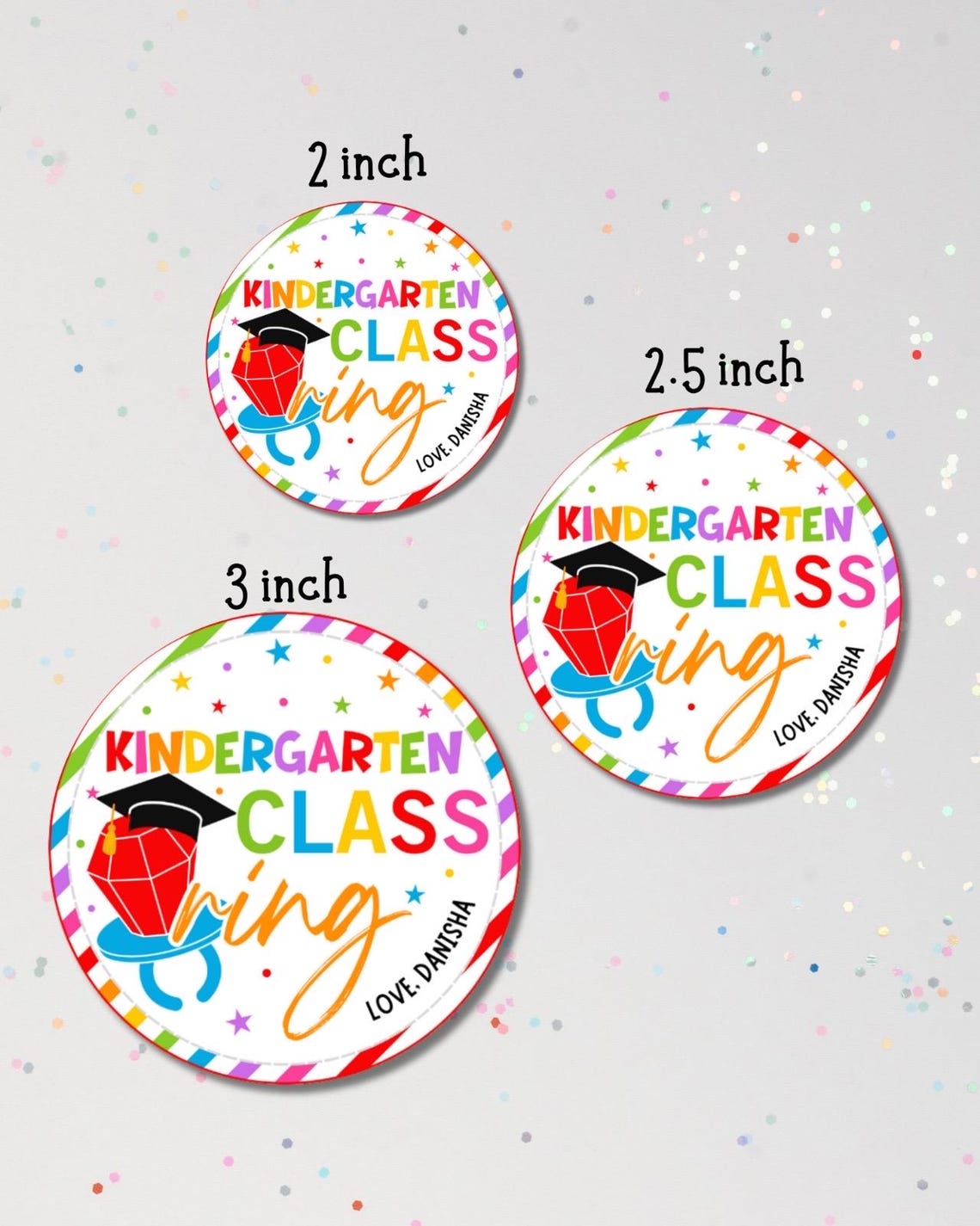 Kindergarten Graduation Ring Pop Labels: Class of 2025 (digital ...