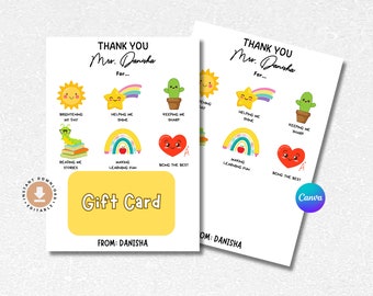 End of the Year Teacher Gift Card Holder Printable Elementary School ...