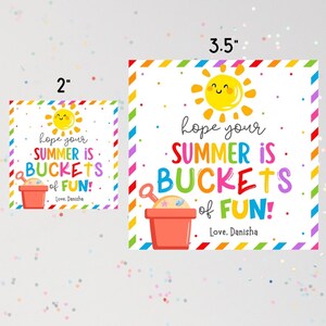 BUCKETS of FUN Tag, EDITABLE End of School Year Gift Tag, End of Year ...