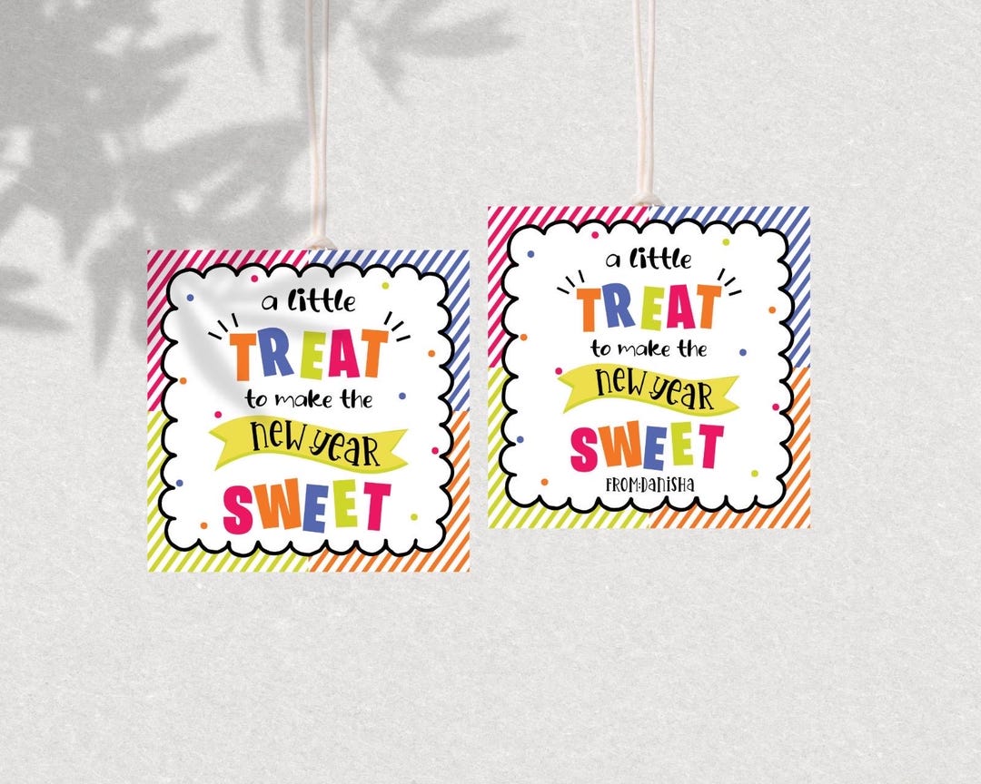 New Year Gift Tag Printable, School New Year Sweet Treat Tag, Welcome ...