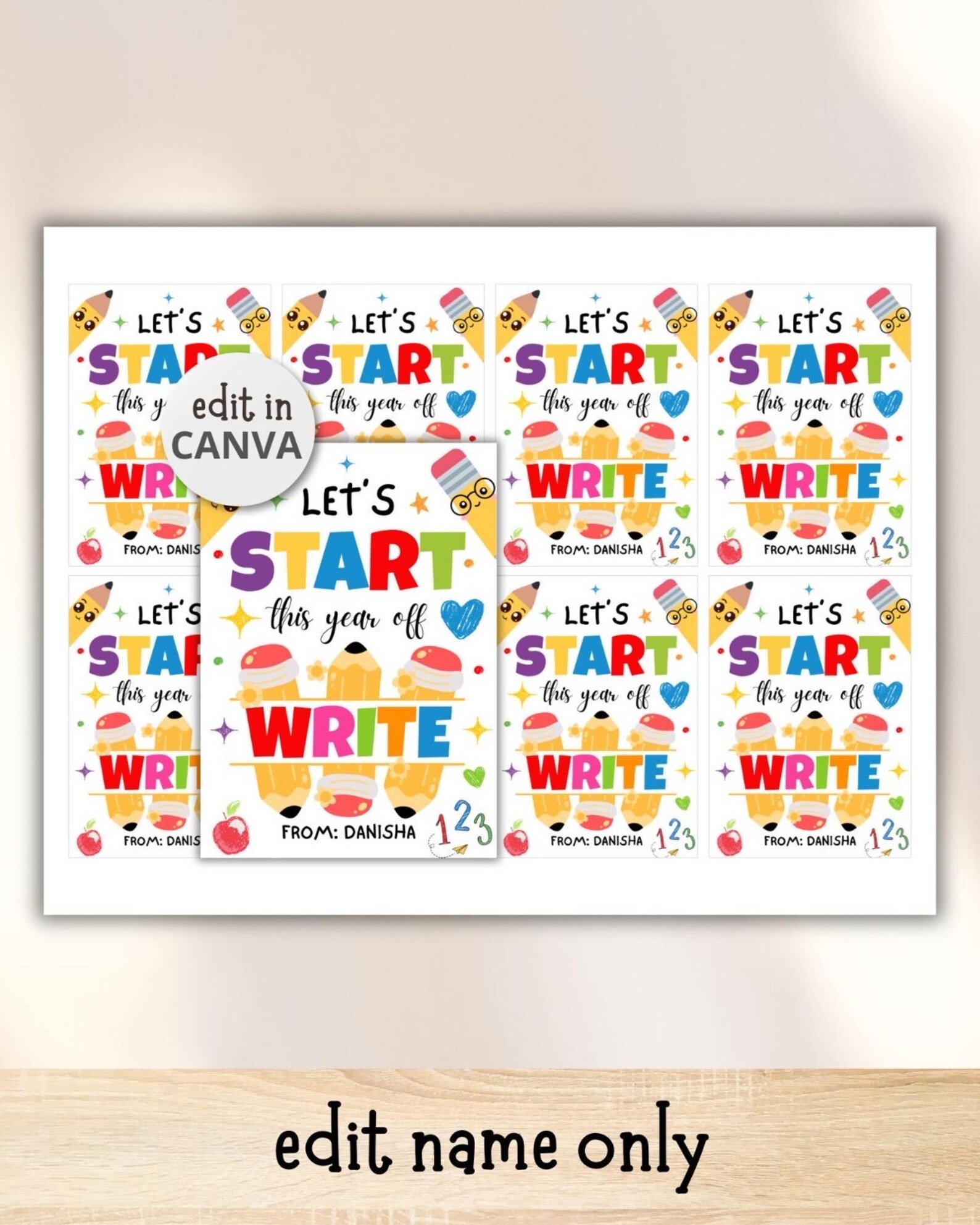 Let's Start This Year off Write Gift Tag Template, Printable Back to ...