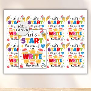 Let's Start This Year off Write Gift Tag Template, Printable Back to ...