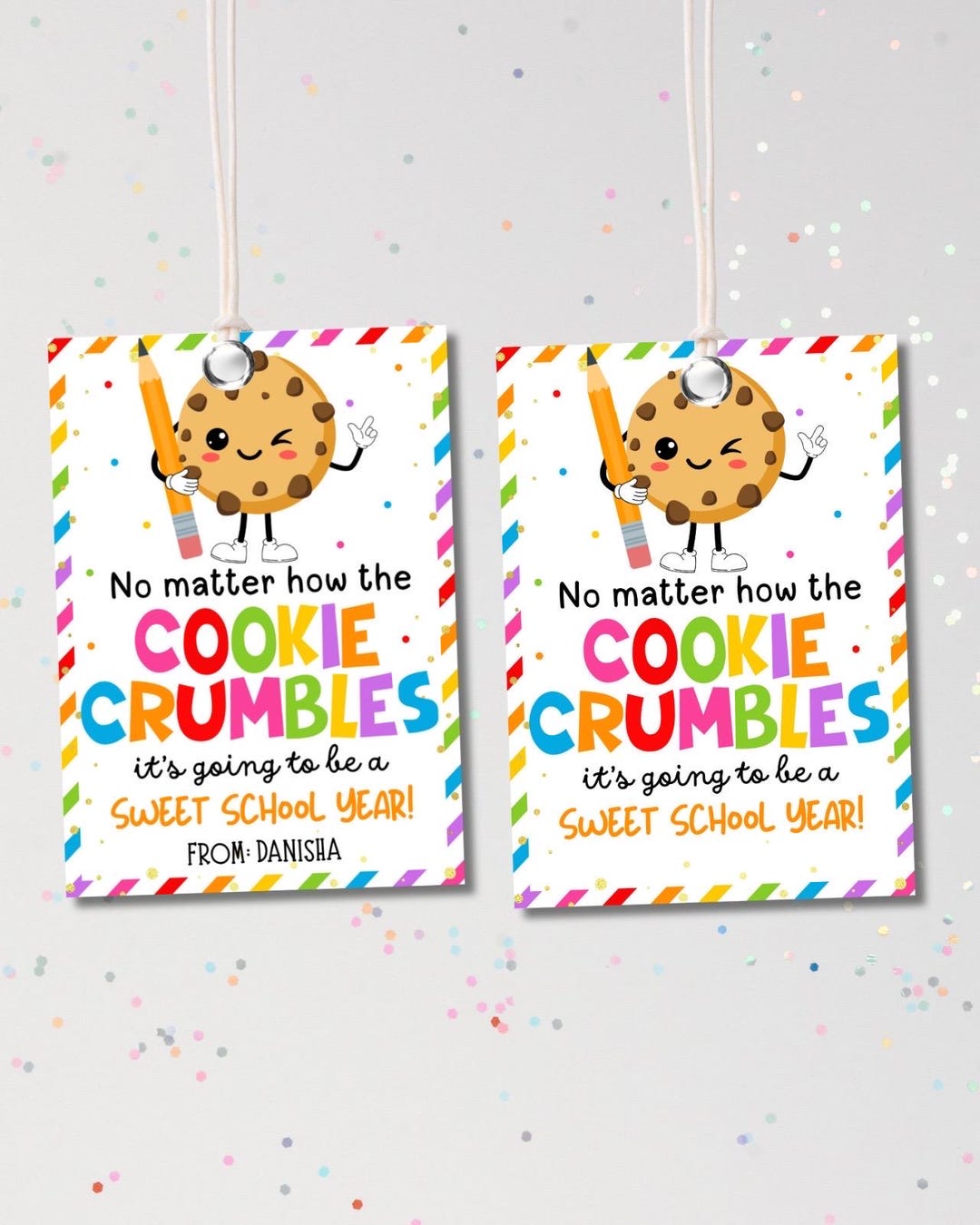 First Day of School Cookie Gift Tags: Teacher & Student Treat ...