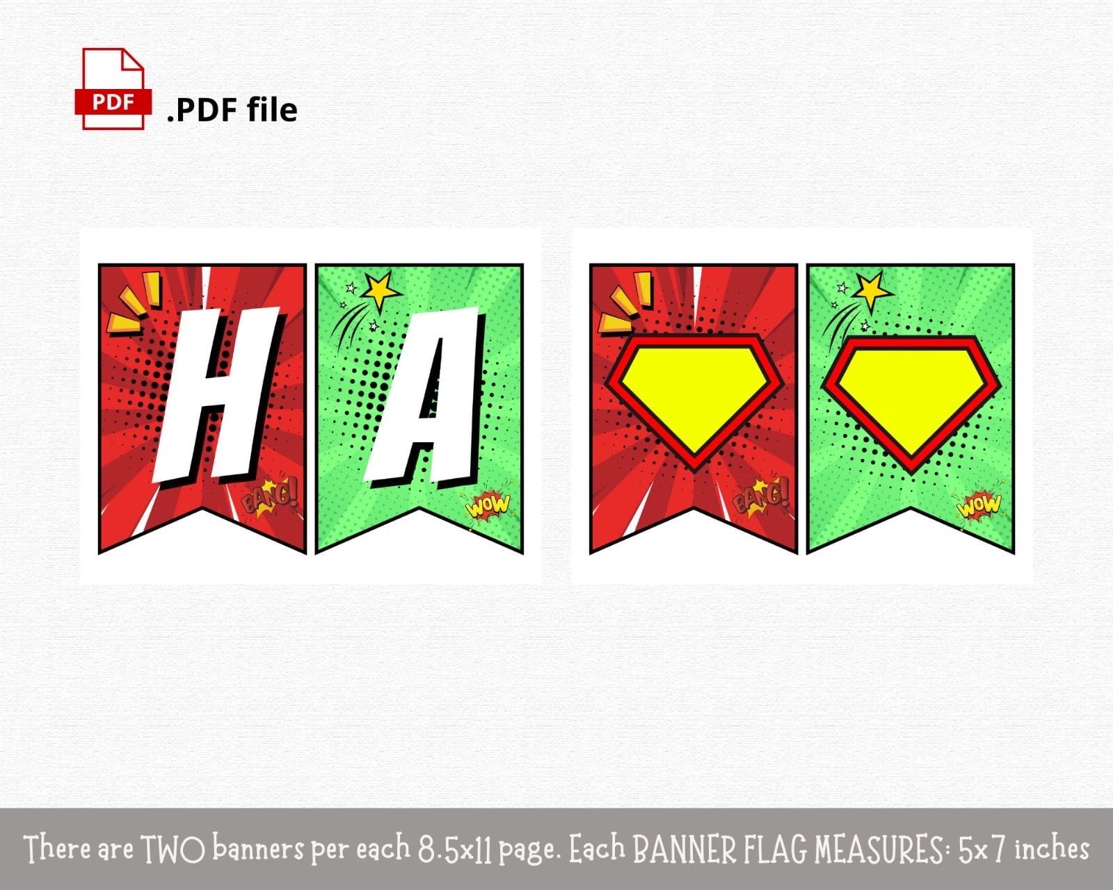 Super Dad Father's Day Banner: Comic Book Theme (PDF) - Etsy
