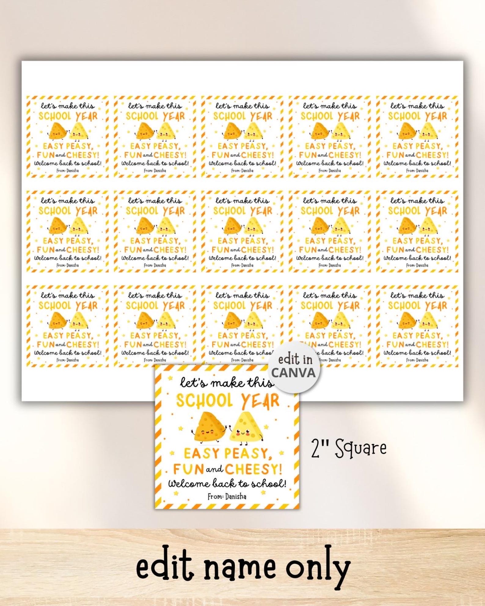 Printable Let's Make This School Year EASY PEASY Fun and CHEESY! Tag ...