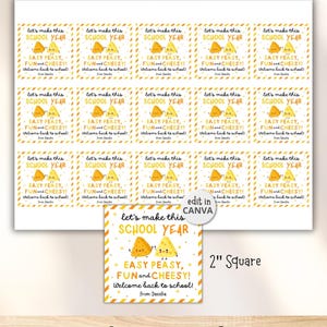 Printable Let's Make This School Year EASY PEASY Fun and CHEESY! Tag ...