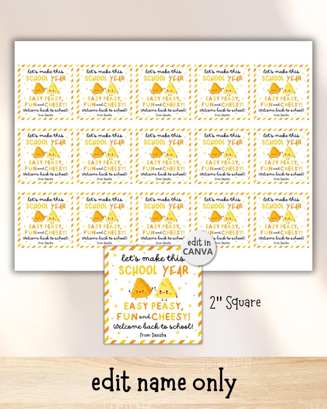 Printable Let's Make This School Year EASY PEASY Fun and CHEESY! Tag ...