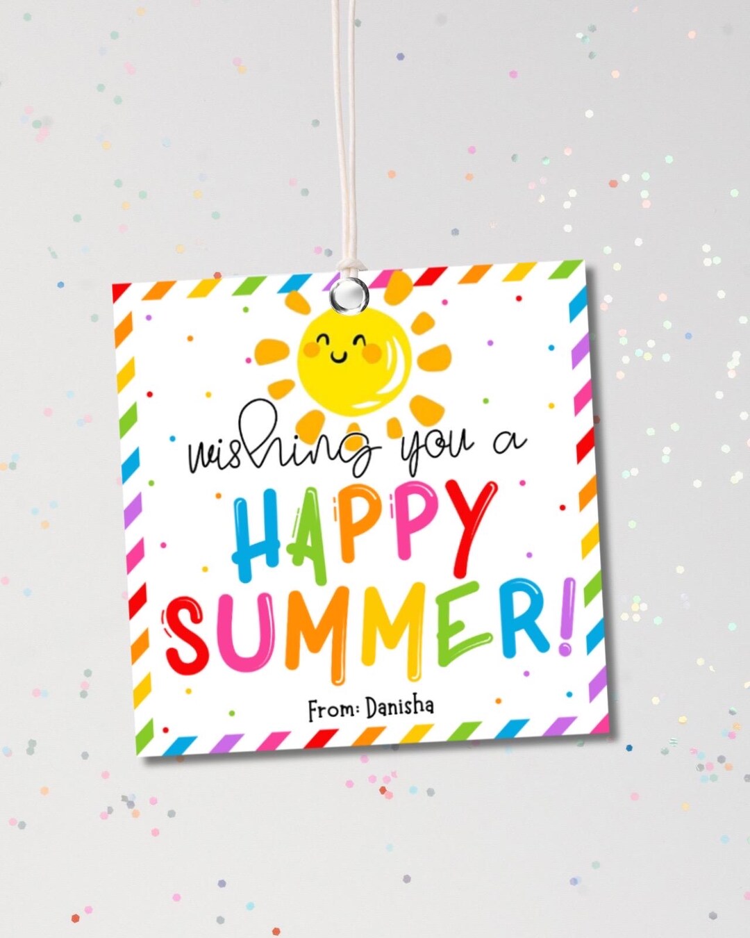 Happy Summer Tag Printable Wishing You a Happy Summer Gift Tag for ...