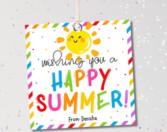 Happy Summer Tag Printable Wishing You a Happy Summer Gift Tag for ...