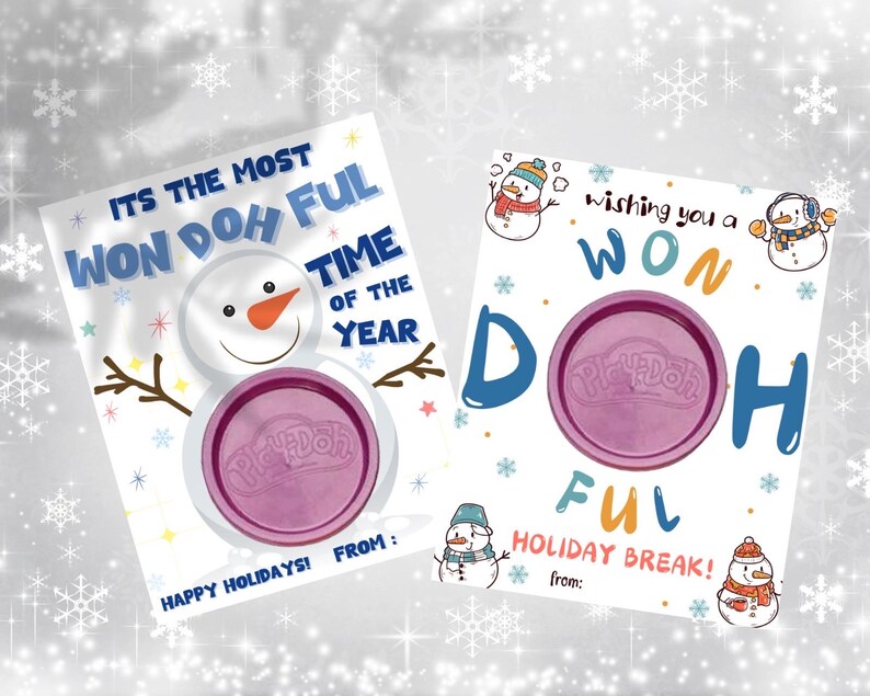 Holiday Play Dough Card Printable, Play Dough Holder, Classroom Favor ...