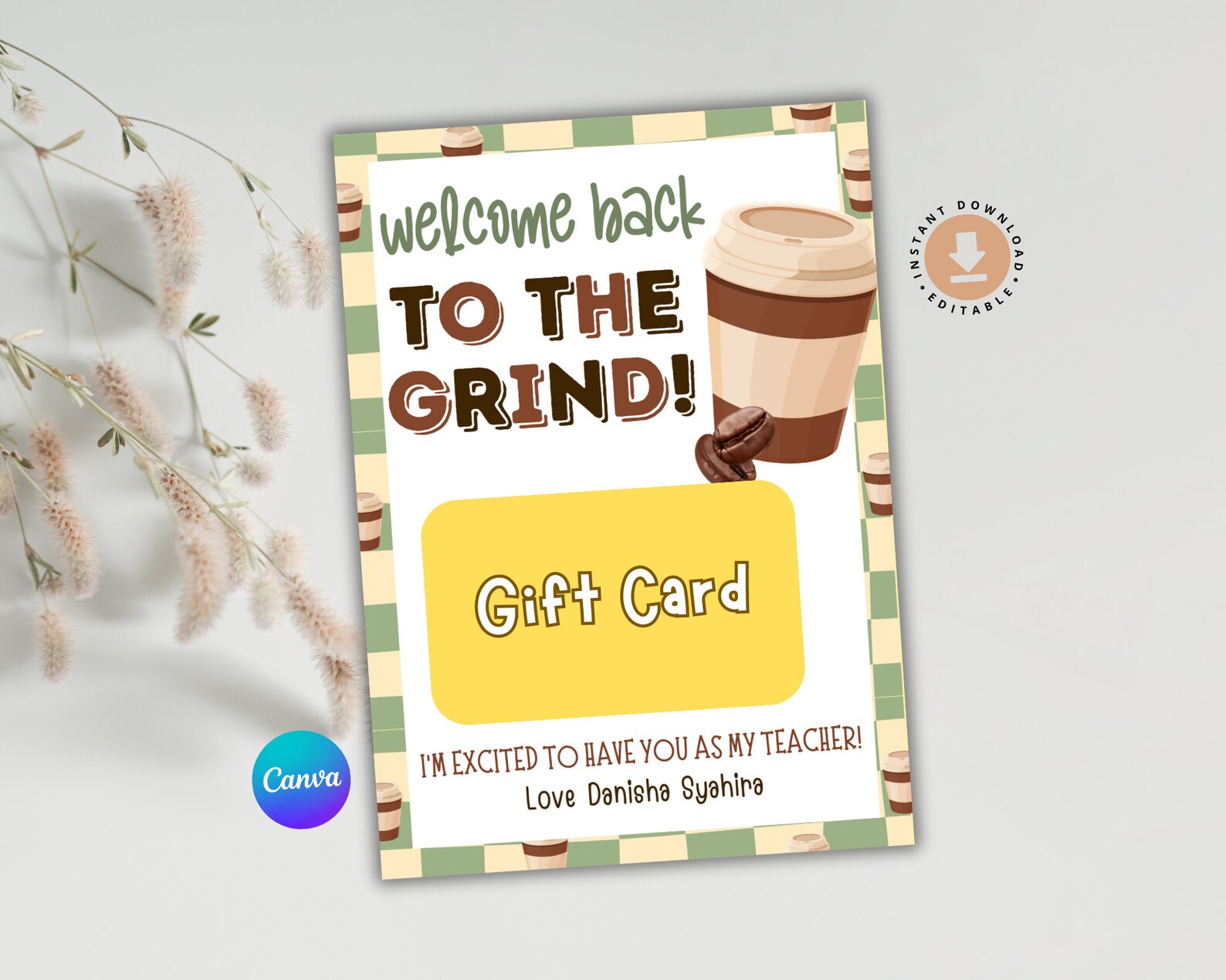 First Day of School Gift Card Holder, Teacher Coffee Gift Card Holder ...