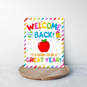 Welcome Back to School Sign, Welcome Back Teacher Sign Printable, First ...