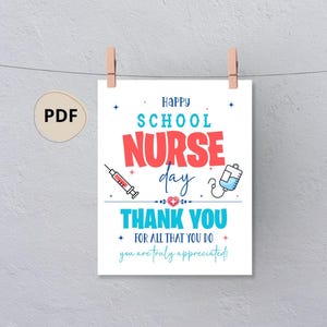 School Nurse Appreciation Poster: Thank You Decor (digital Download) - Etsy