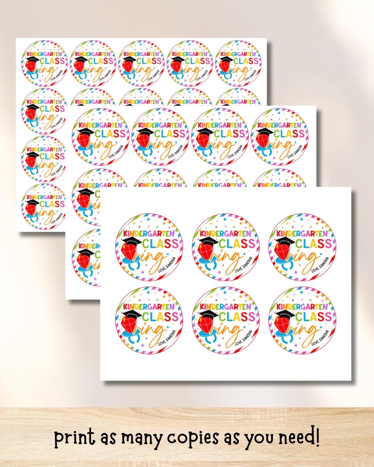 Kindergarten Graduation Ring Pop Labels: Class of 2025 (digital ...