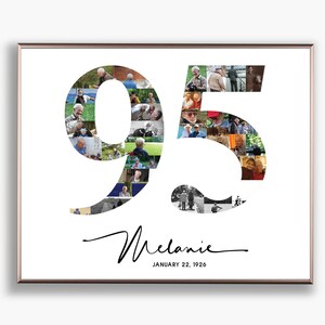 NEW! 95th Birthday Photo Collage, Number 95 Picture Collage, 95 ...