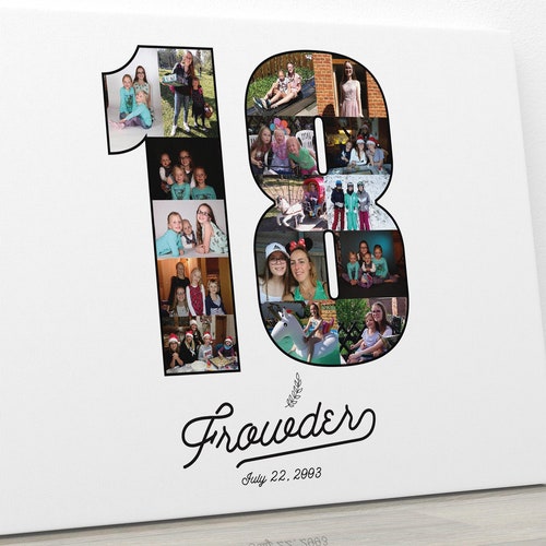 18th Birthday Photo Collage Number 18 Pictures Collage - Etsy UK