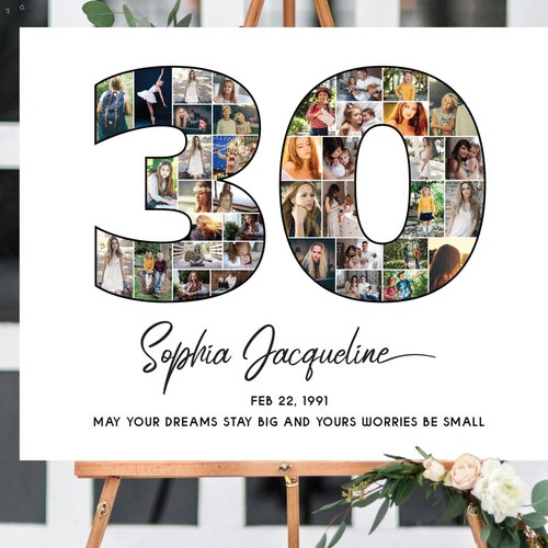 30th Birthday Photo Collage Personalized 30th Anniversary - Etsy