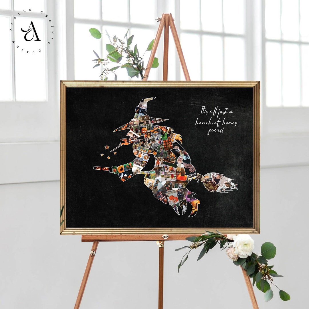 Witch Photo Collage, Witch Photo Poster, Custom Halloween Gift for Her ...