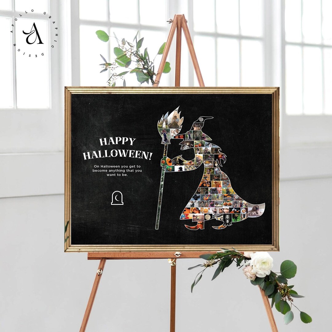 Witch Photo Collage, Witch Photo Poster, Custom Halloween Gift, Witch ...
