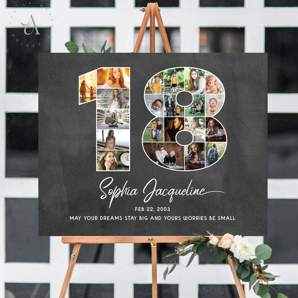 18th Birthday Photo Collage Number 18 Anniversary Gift | Etsy