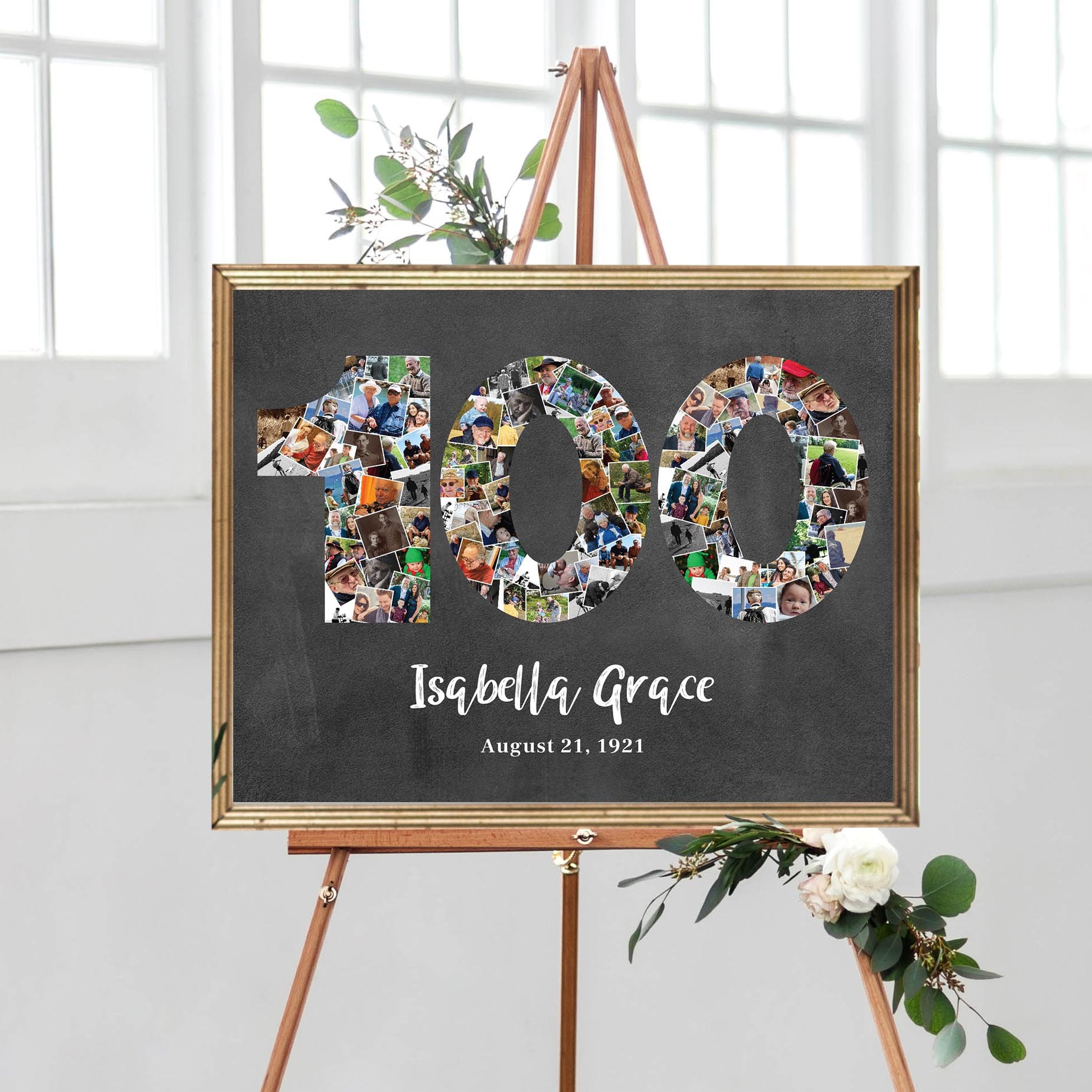 NEW! 100th Birthday Photo Collage, Number 100 Picture Collage ...