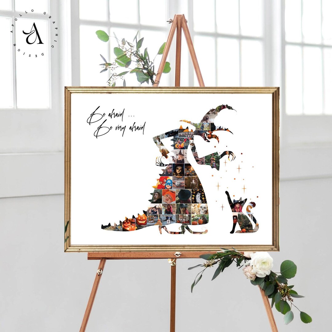 Witch Picture Collage, Witch Photo Poster, Custom Halloween Gift, Witch ...