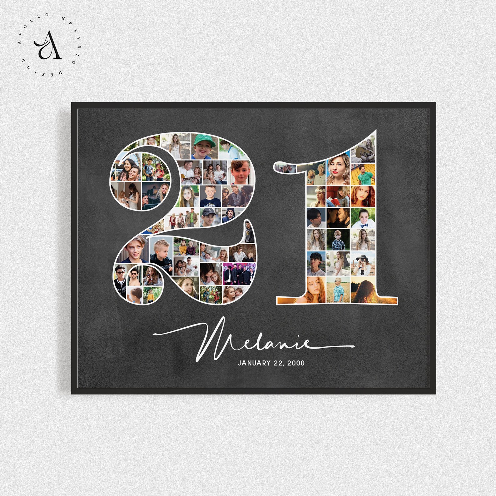 21st Birthday Photo Collage Number 21 Photo Collage Birthday - Etsy