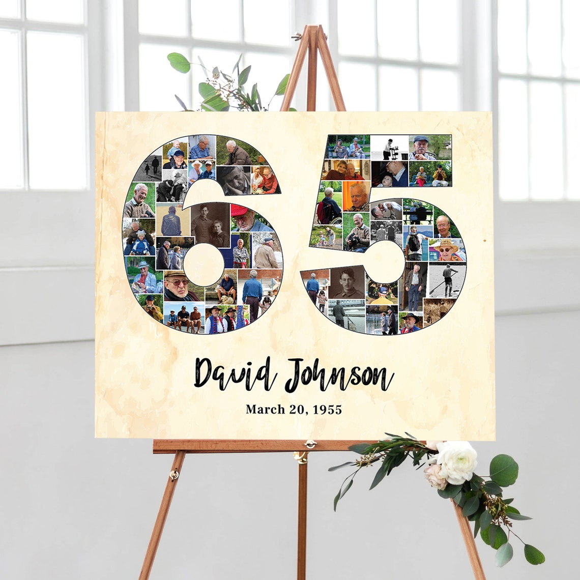 65th Birthday Photo Poster Number 65 Pictures Collage | Etsy