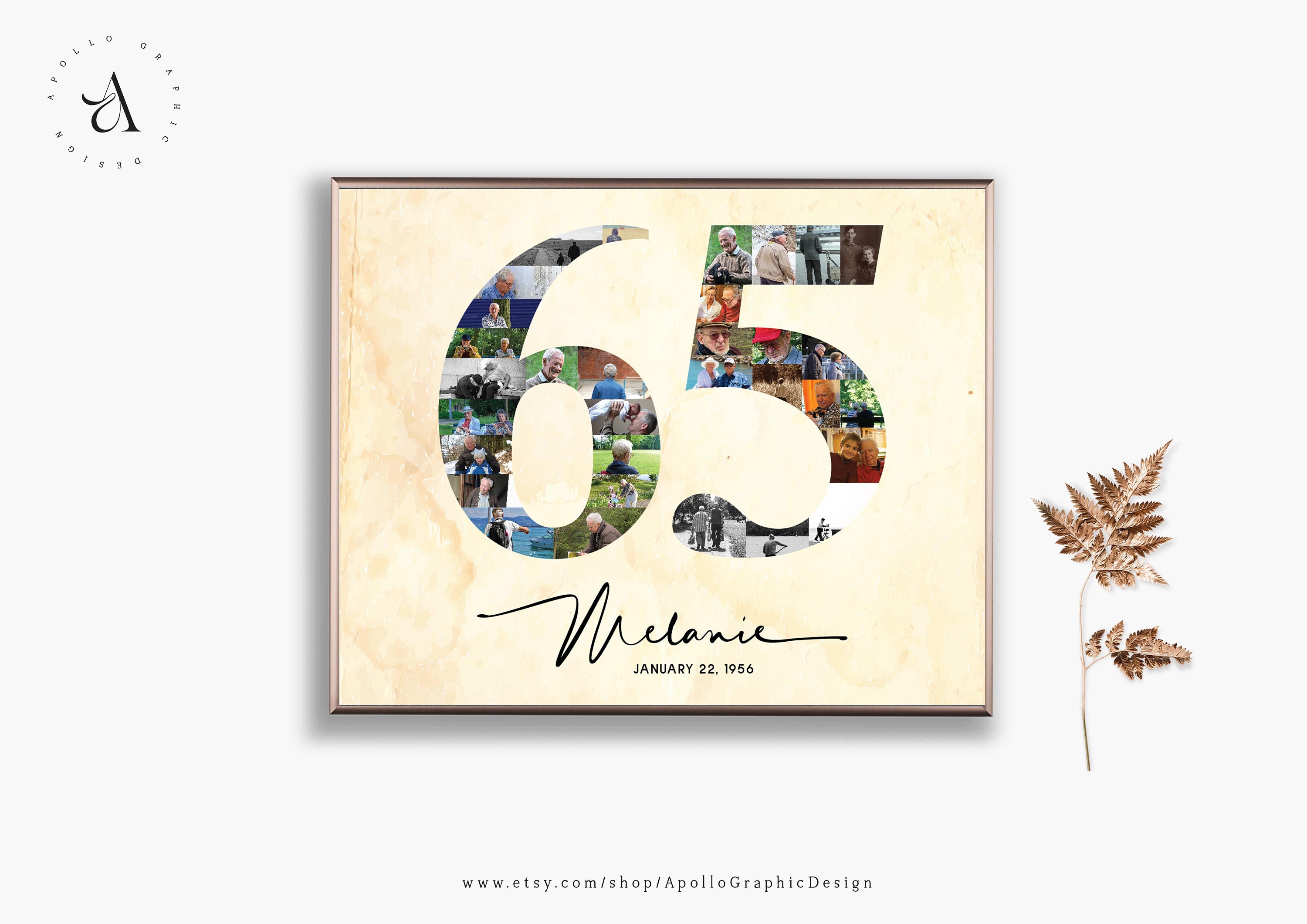 NEW 65th Birthday Photo Collage Number 65 Picture Collage - Etsy