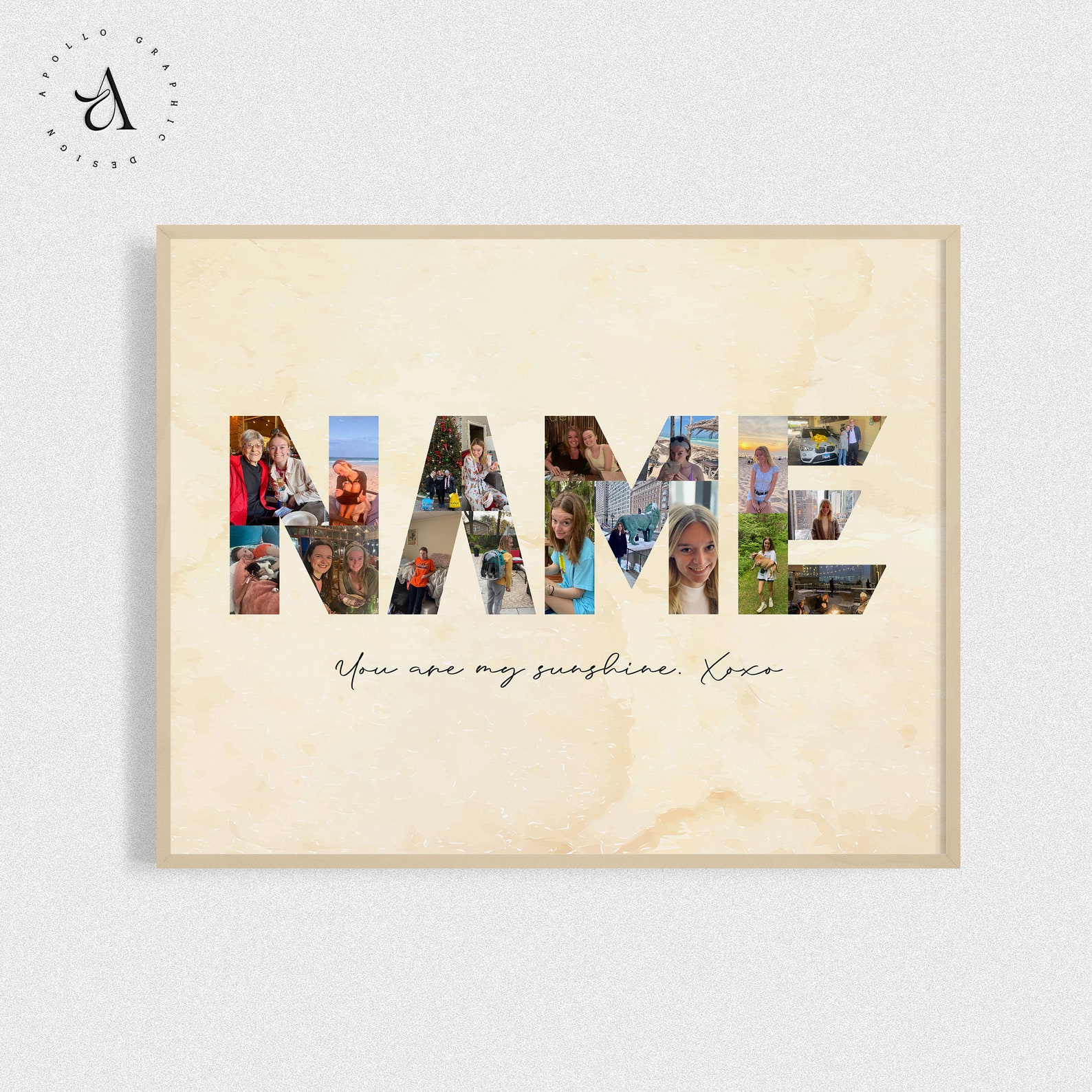 Personalized Name Photo Collage Custom Text Picture Collage | Etsy