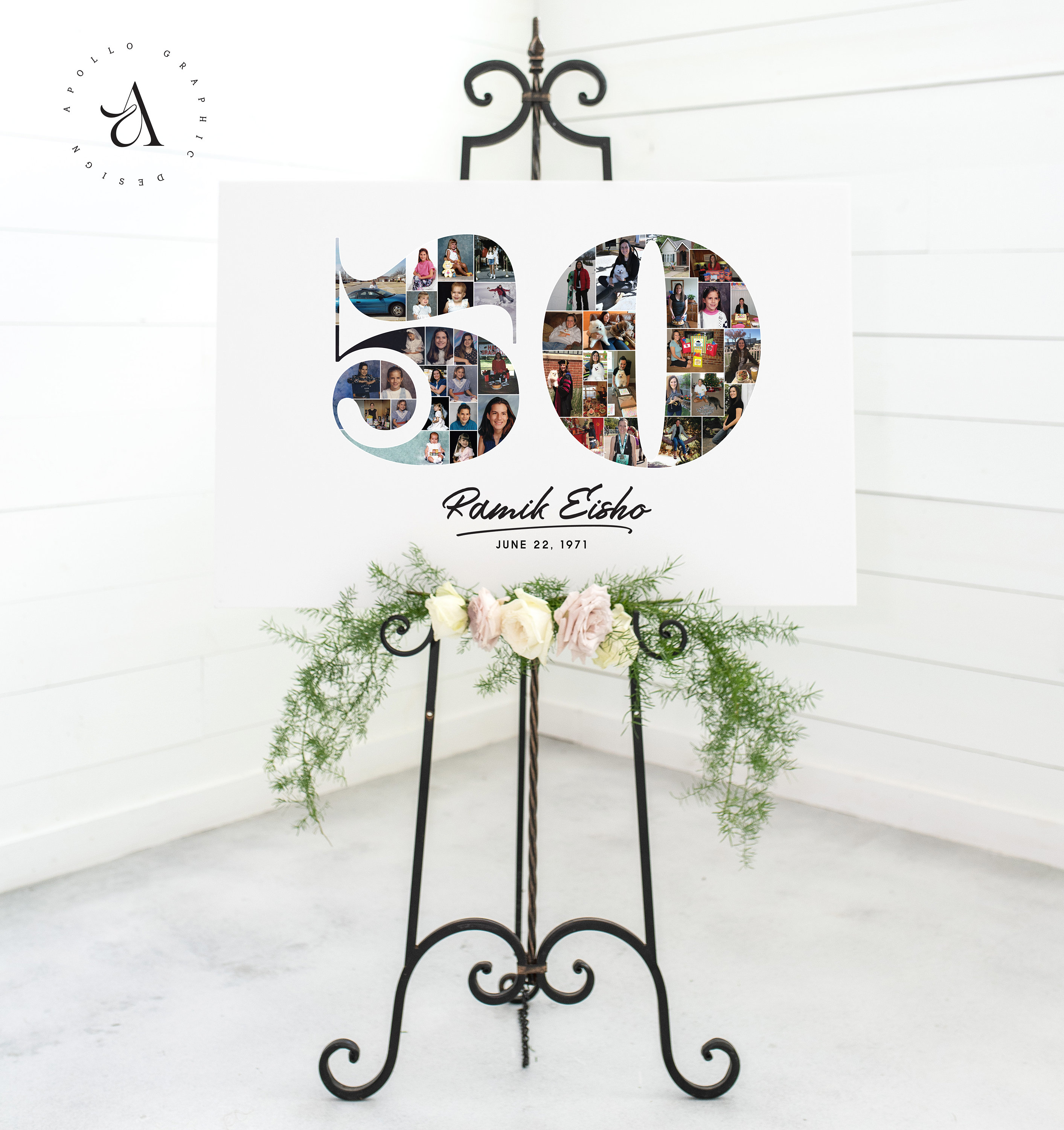 50th Birthday Photo Collage Number 50 Picture Collage for | Etsy