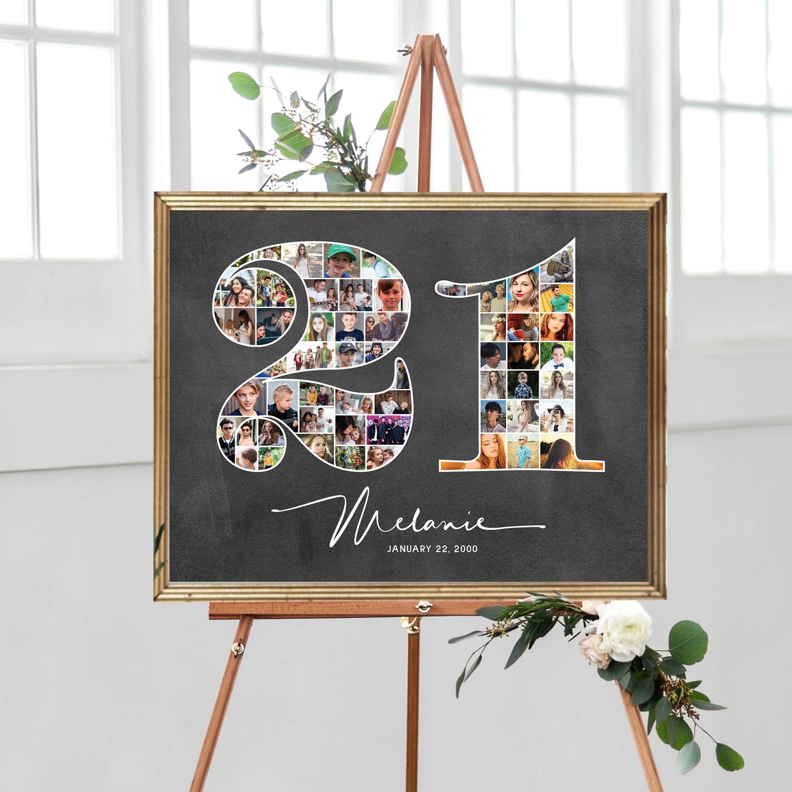 21st Birthday Photo Collage Number 21 Photo Collage Birthday - Etsy