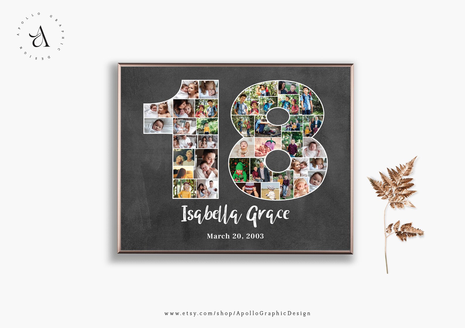 18th Birthday Photo Collage Number 18 Pictures Collage - Etsy