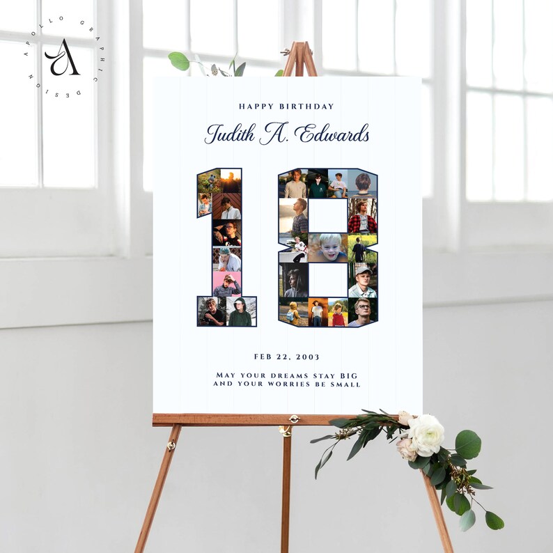18th Birthday Photo Collage Number 18 Pictures Collage - Etsy