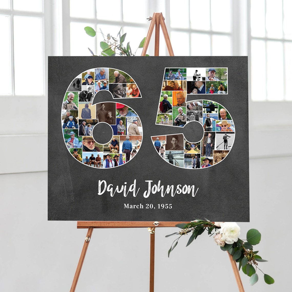 65th Birthday Photo Poster Number 65 Pictures Collage | Etsy