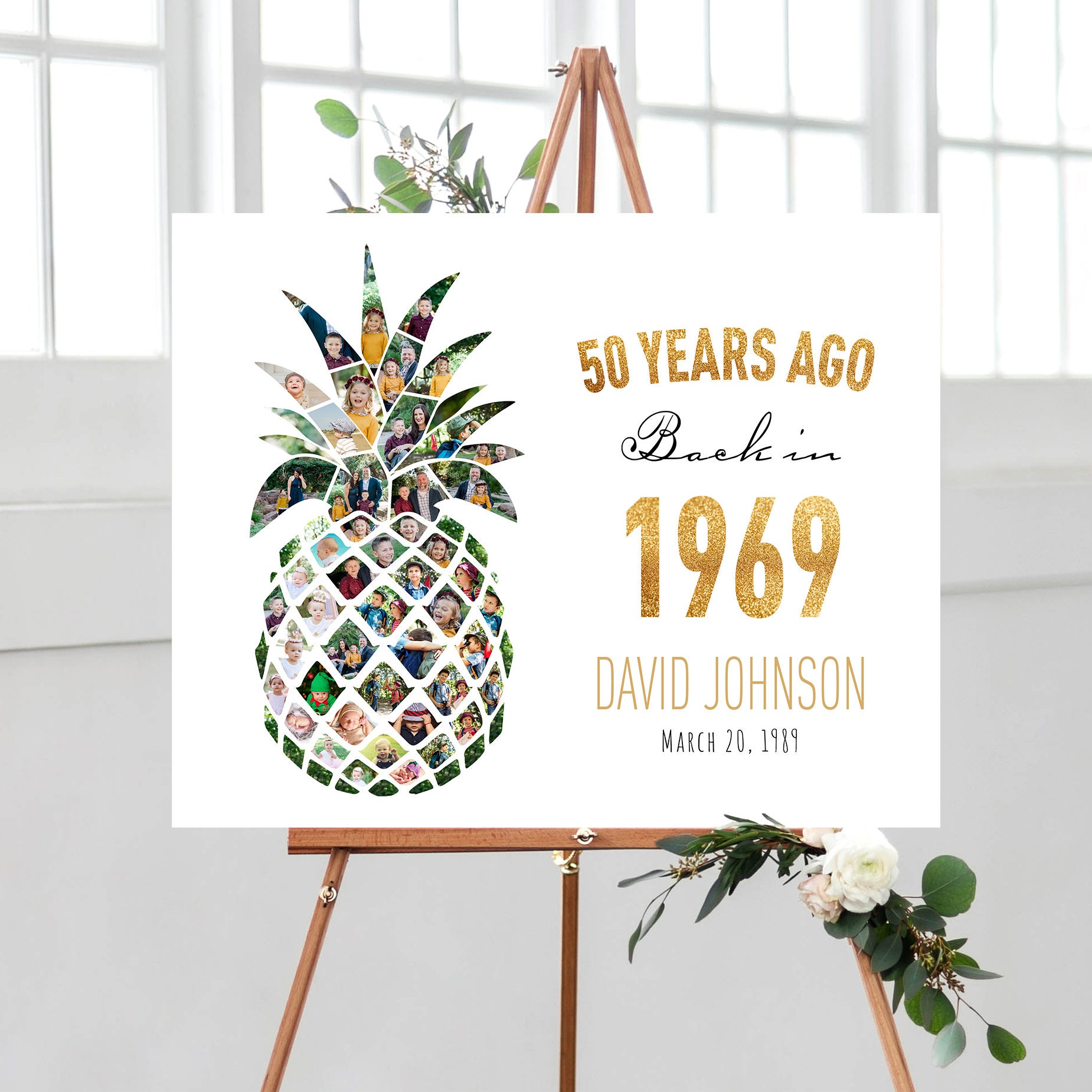 PINEAPPLE Photo Collage, Pineapple Gift Idea, Pineapple Party Decor ...