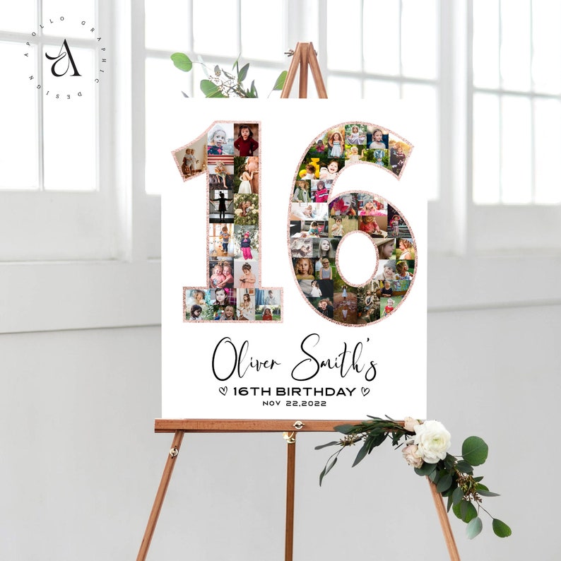 Sweet 16 Birthday Gift for Her 16th Birthday Photo Collage - Etsy