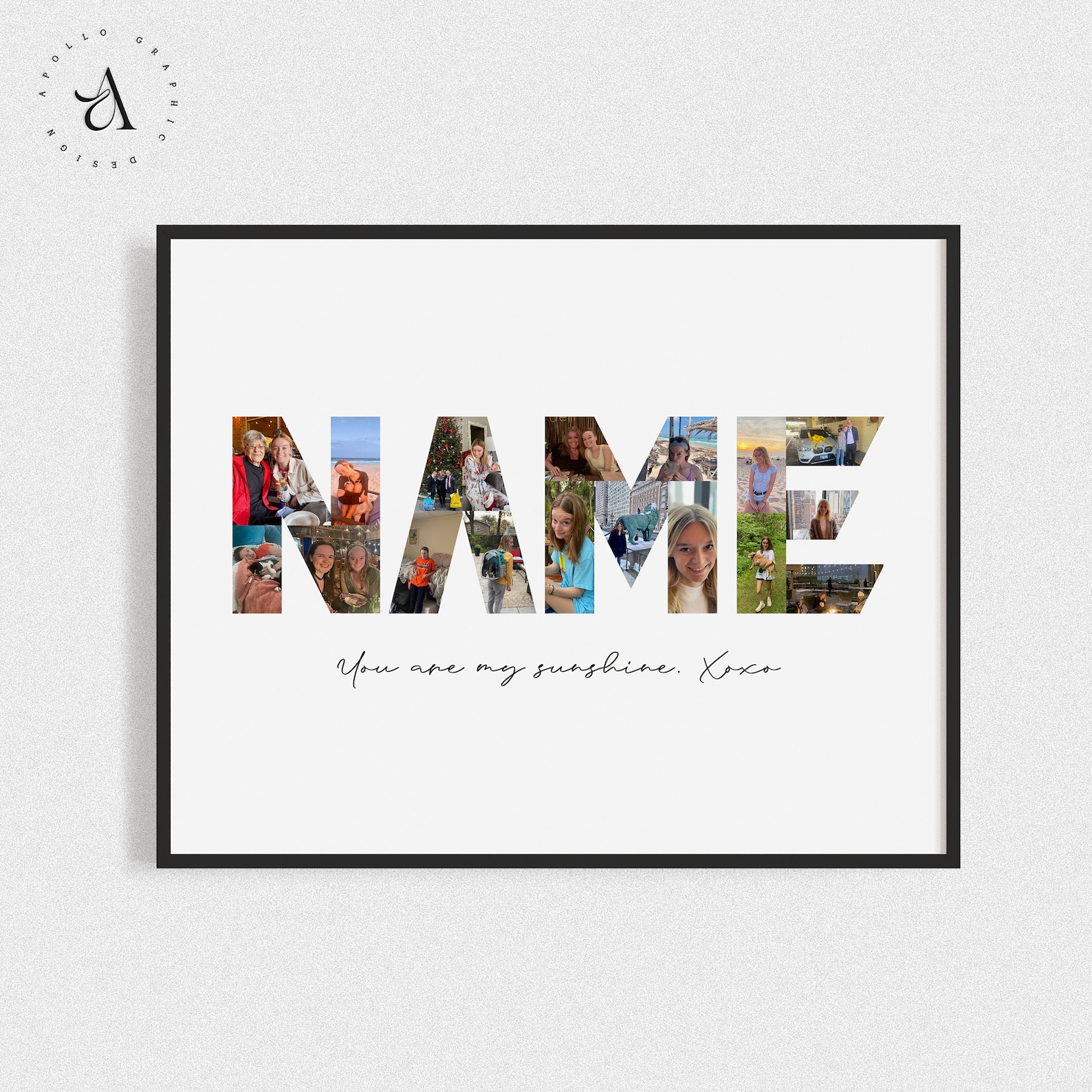 Personalized Name Photo Collage Custom Text Picture Collage | Etsy