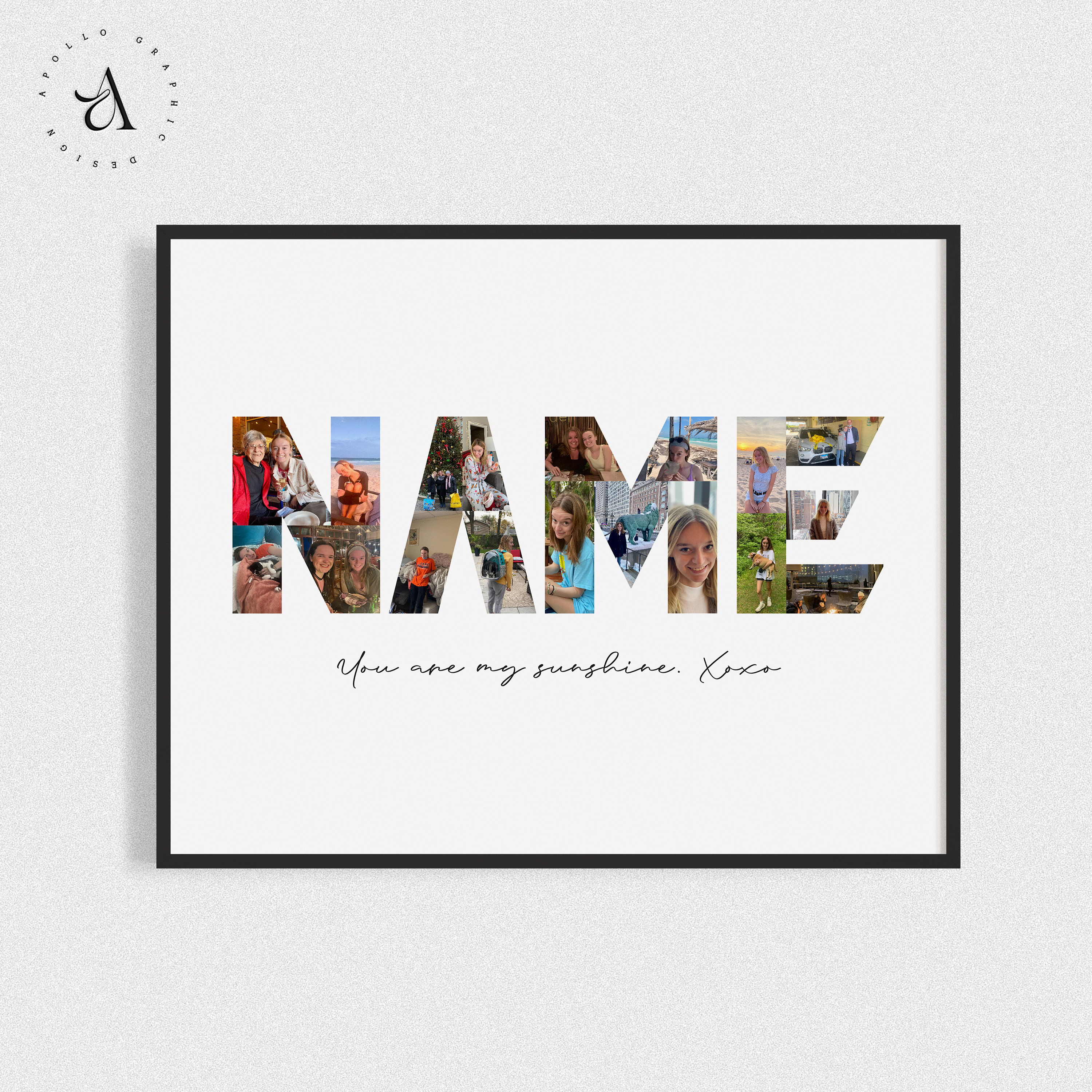 Personalized Name Photo Collage Custom Text Picture Collage | Etsy