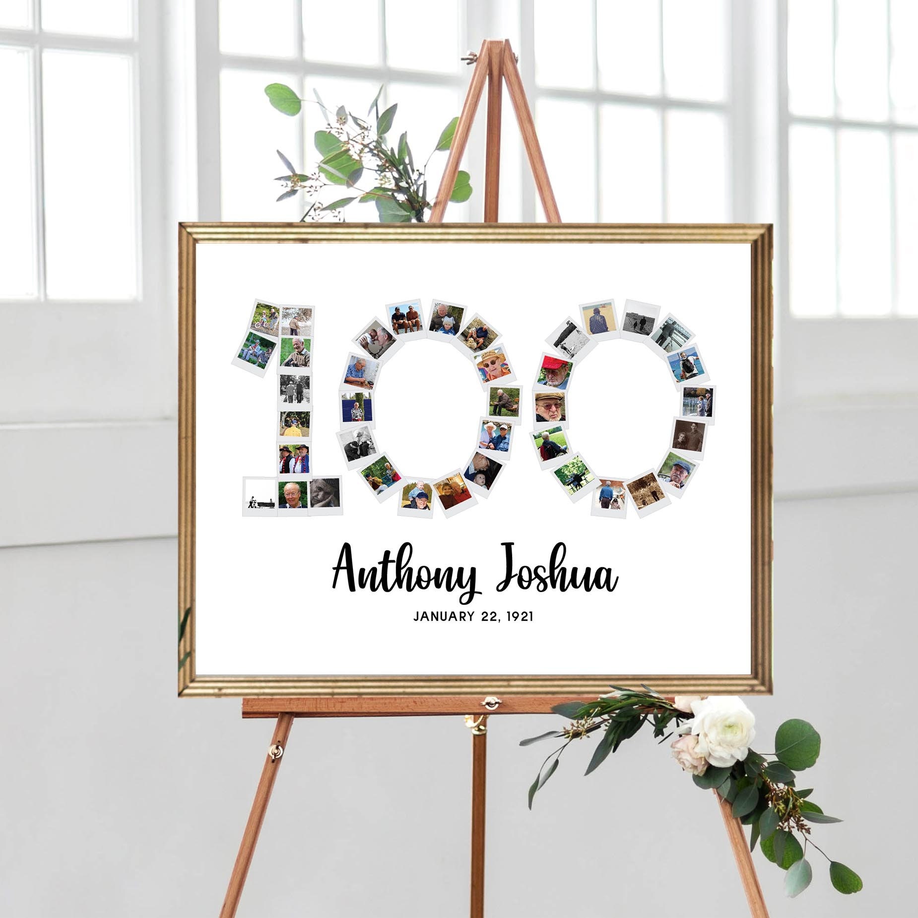 NEW 100th Birthday Photo Collage Number 100 Anniversary - Etsy