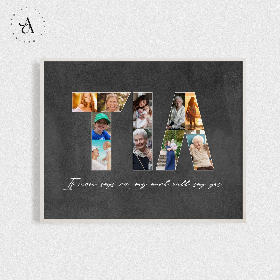 TIA Photo Collage, Auntie Birthday Picture Collage, Tia Photo Gifts ...