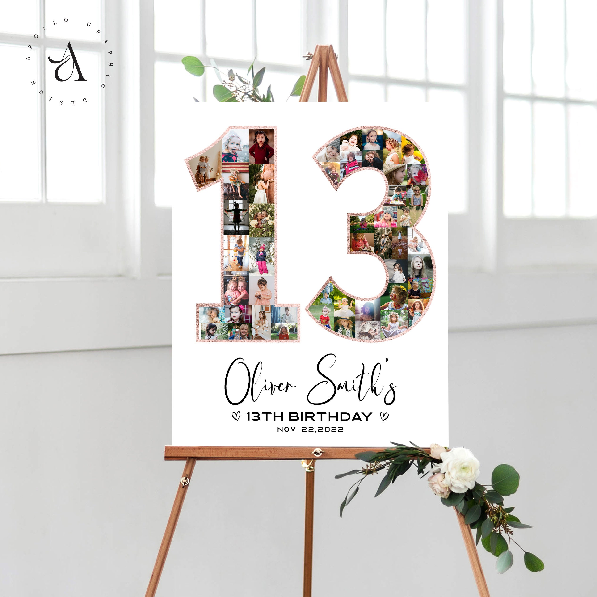 Custom Number 13 Photo Pictures 13th Birthday Decoration - Etsy