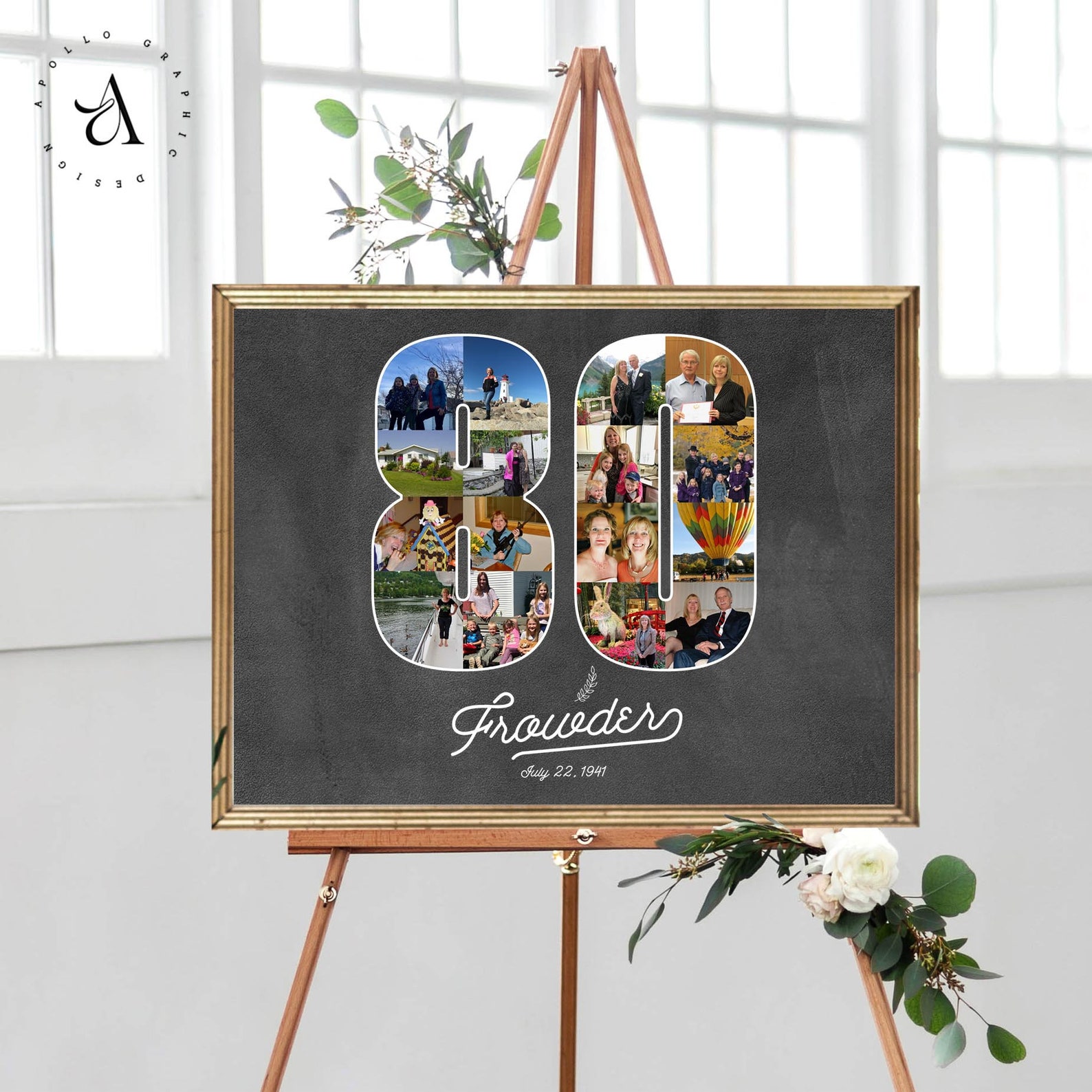 80th Birthday Photo Collage Number 80 Picture Collage | Etsy