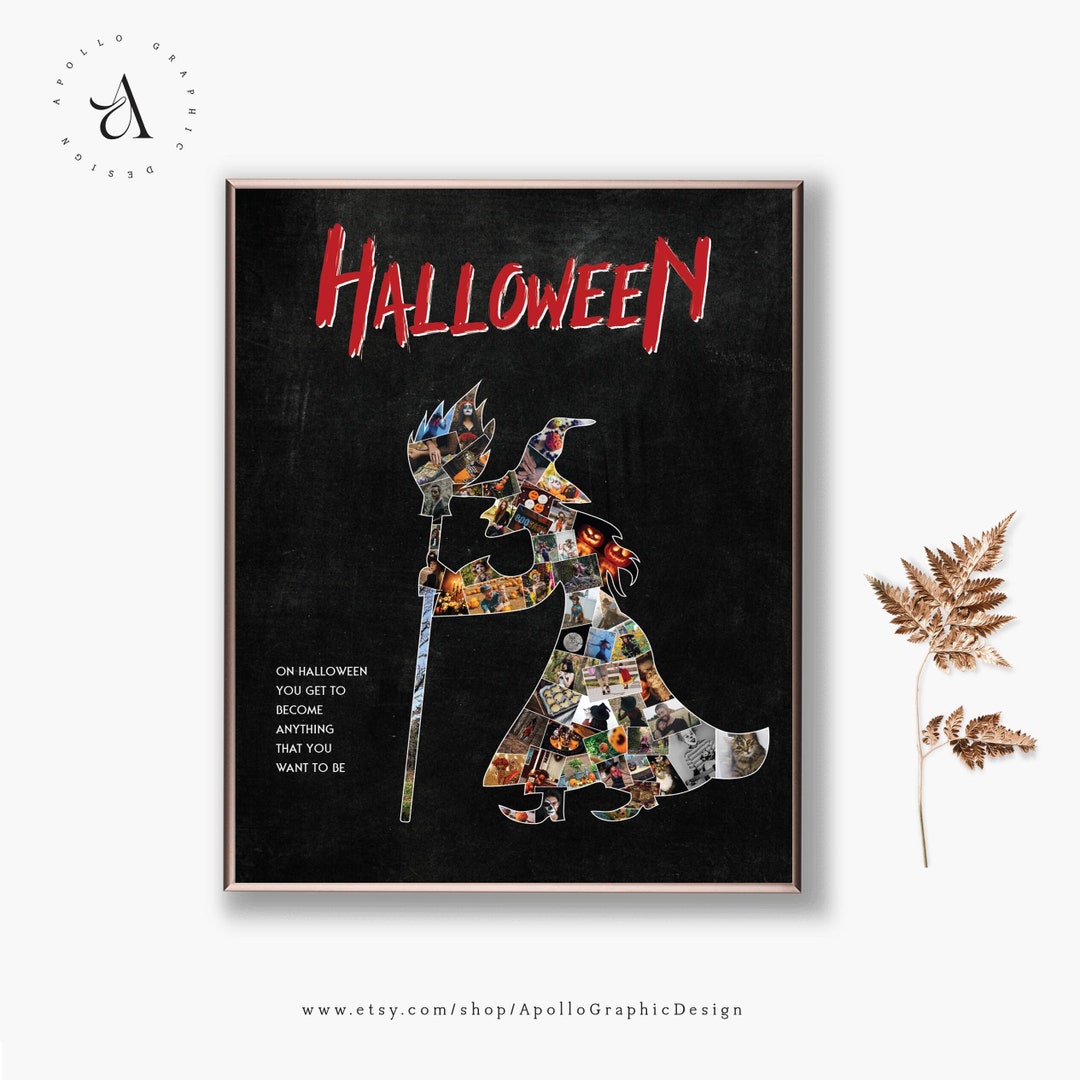 Witch Photo Collage, Witch Photo Poster, Custom Halloween Gift for Her ...