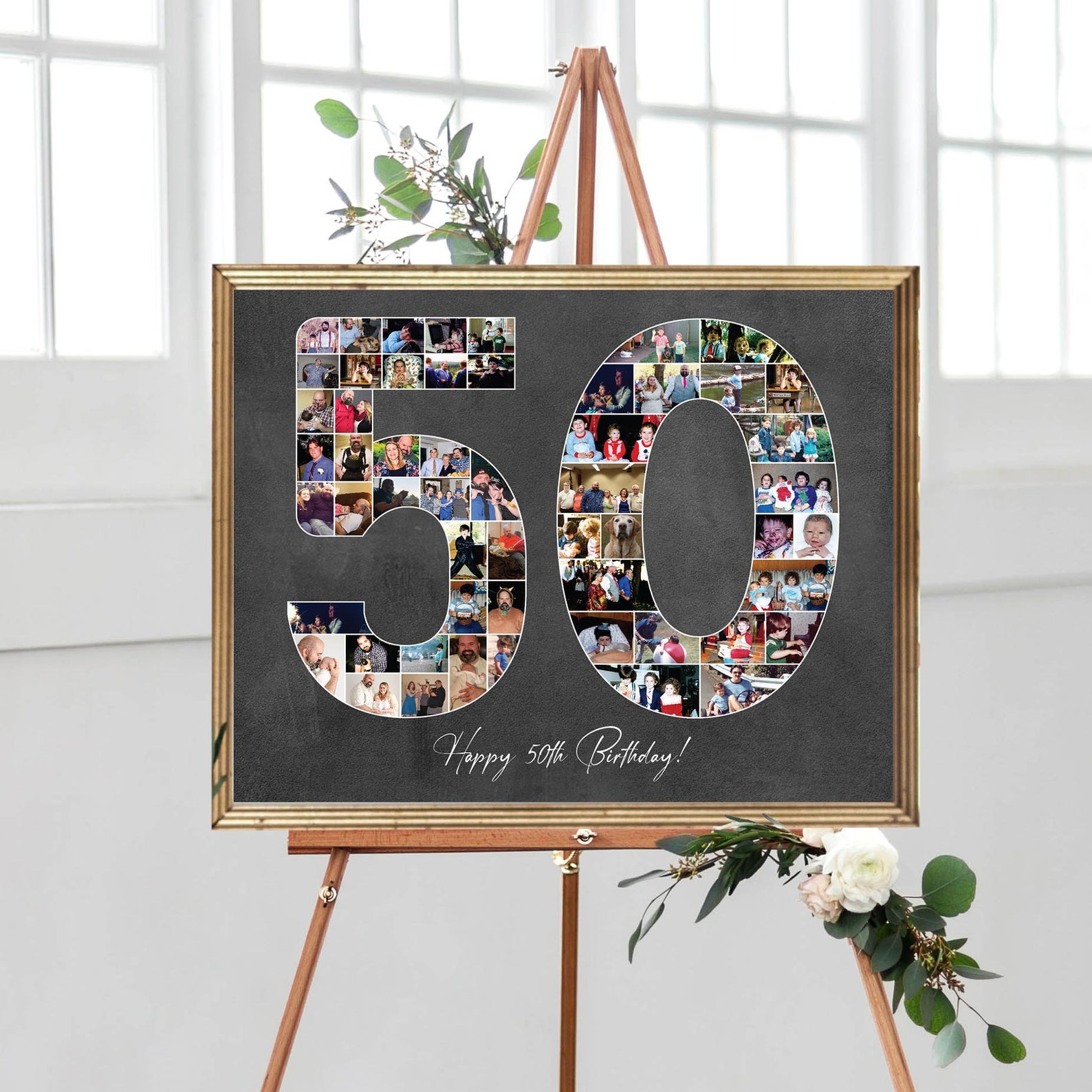 Number 50 Photo Collage 50th Anniversary Collage Gift Custom - Etsy